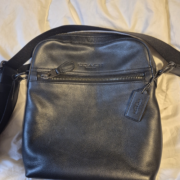Coach | Bags | Coach Black Leather Mens Bag | Poshmark